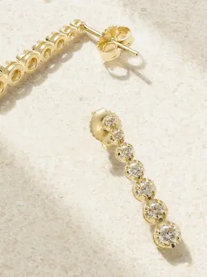 JENNIFER MEYER Mini Graduated 18-karat Diamond Earrings - Gold