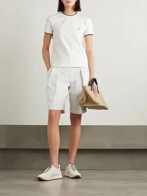 Brunello Cucinelli Tennis Piped Embroidered T-shirt