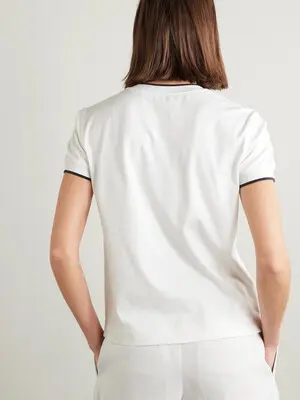Brunello Cucinelli Tennis Piped Embroidered T-shirt