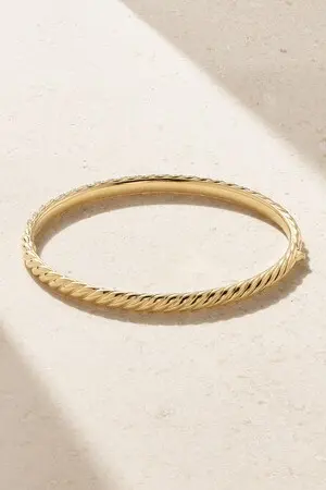 David Yurman Sculpted Cable 18-karat Diamond Bangle - Gold