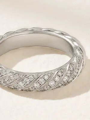 David Yurman Sculpted Cable Diamond Ring - Gold