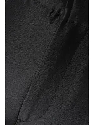 DESTREE Yoshitomo Pleated Faille Wide-leg Pants - Black