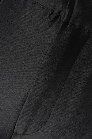 DESTREE Yoshitomo Pleated Faille Wide-leg Pants - Black