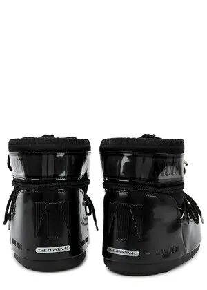 Moon Boot Icon Padded Metallic Satin Snow Boots - Black