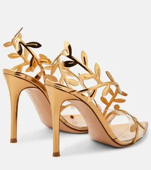 GIANVITO ROSSI Flavia Leaf-embellished Pumps - Gold
