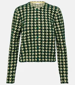 Burberry Houndstooth Cotton-blend Cardigan - Multicoloured