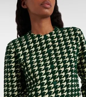 Burberry Houndstooth Cotton-blend Cardigan