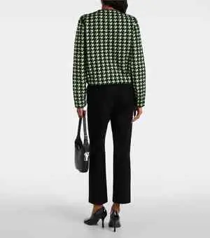 Burberry Houndstooth Cotton-blend Cardigan