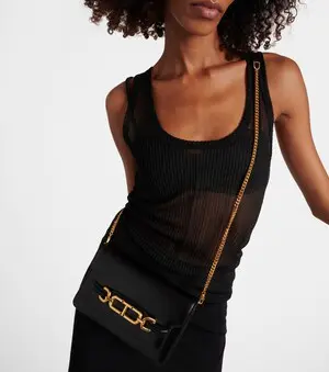 TOM FORD Small Leather Shoulder Bag - Black