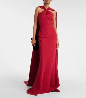 Safiyaa Lilien Halterneck Gown - Red