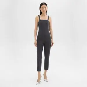 Theory Sleeveless Good Wool Jumpsuit - Charcoal Melange