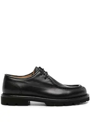 SCAROSSO Damiano Leather Derby Shoes - Black