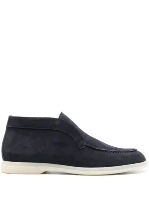 SCAROSSO Leonarda Suede Ankle Boots - Blue