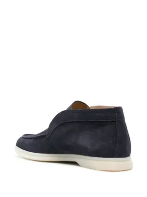 SCAROSSO Leonarda Suede Ankle Boots - Blue