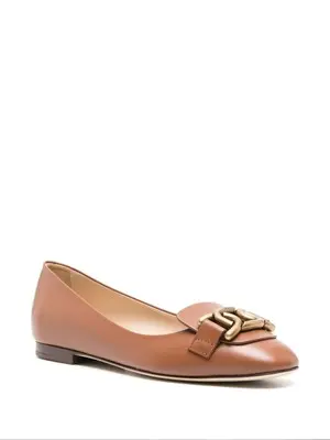 TOD'S Round-toe Ballerina Shoes - Brown