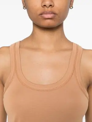LEMAIRE Ribbed Cotton Tank Top - Brown