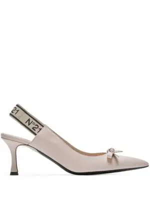 N°21 Logo-strap Bow Leather Pumps