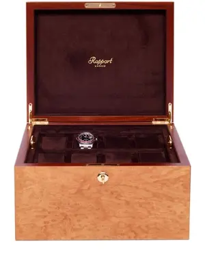 RAPPORT LONDON Heritage Wood Sixteen-watch Box - Brown