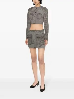 MARINE SERRE Regenerated Camouflage Miniskirt