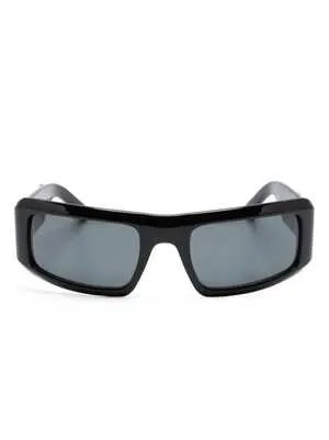 Palm Angels Logo-plaque Sunglasses - Black