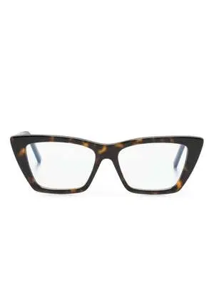 Saint Laurent Mica Cat-eye Frame Glasses - Brown