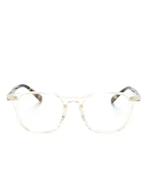 Oliver Spencer Nev Square-frame Glasses - Brown