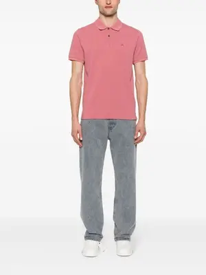 C.P. COMPANY Logo-embroidered Polo Shirt - Pink