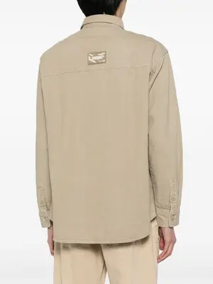AAPE BY *A BATHING APE Logo-appliqué Denim Shirt - Brown