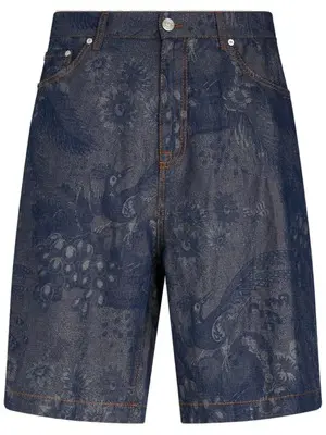 Etro Jacquard Denim Bermuda Shorts