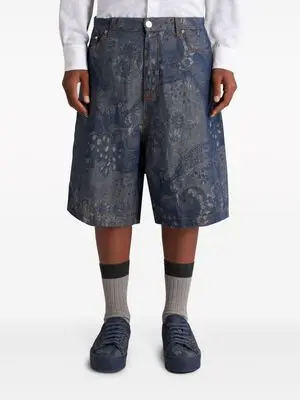 Etro Jacquard Denim Bermuda Shorts