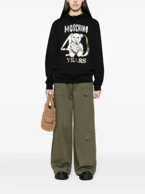 Moschino Teddy Bear-print Cotton Hoodie - Black