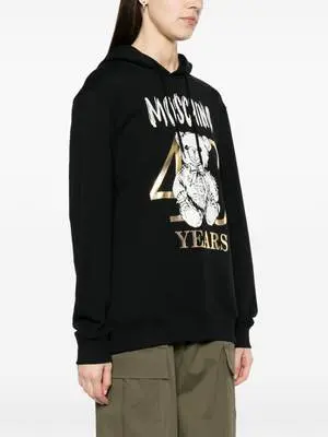 Moschino Teddy Bear-print Cotton Hoodie - Black