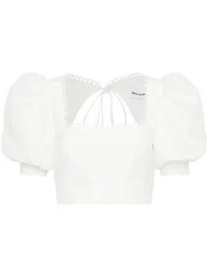 Rebecca Vallance Giovanni Puff-sleeve Top - White