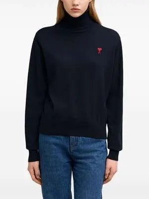 Ami De Coeur High-neck Jumper - Blue