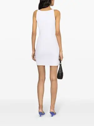 Off-White Logo-print Ribbed Minidress - White