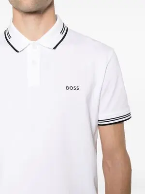 BOSS Logo-print Polo Shirt - White