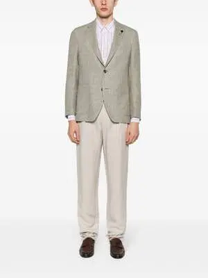 LARDINI Halo-stripe Classic-collar Shirt - Pink