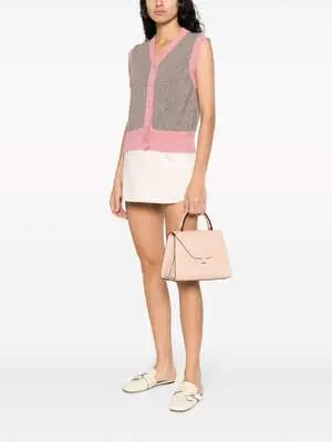 VALEXTRA Iside Pebbled-leather Crossbody Bag - Neutrals
