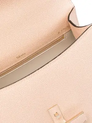 VALEXTRA Iside Pebbled-leather Crossbody Bag - Neutrals