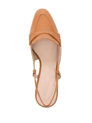 SCAROSSO Bianca 60mm Leather Pumps - Brown
