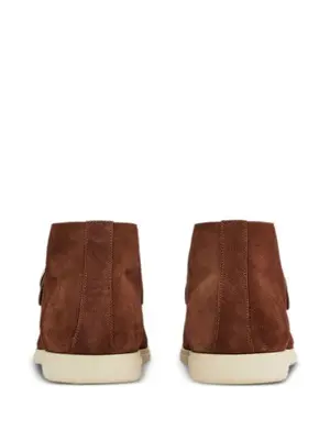 FERRAGAMO Gancini-buckle Suede Boots - Brown