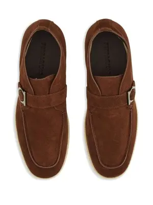 FERRAGAMO Gancini-buckle Suede Boots - Brown