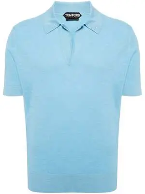 TOM FORD Knitted Short-sleeve Polo Shirt