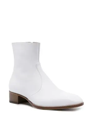 SCAROSSO X Warren Alfie Baker Leather Boots - White