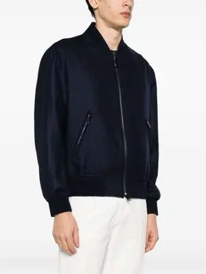 Brioni Brushed-effect Twill Bomber Jacket