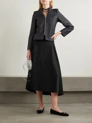 JOSEPH Alix Cotton Midi Wrap Skirt - Black