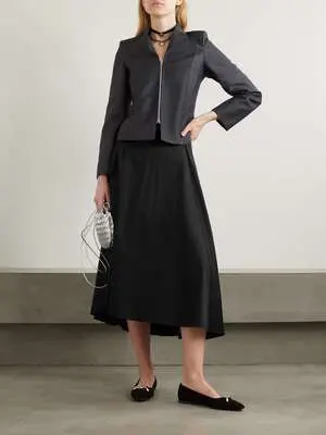 JOSEPH Alix Cotton Midi Wrap Skirt - Black