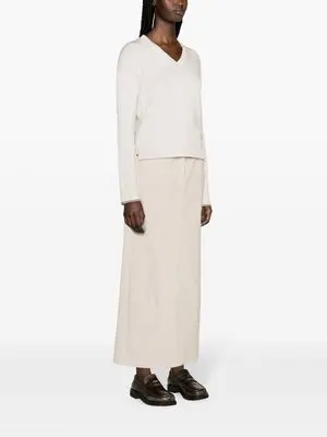 Brunello Cucinelli Corduroy Maxi Skirt - Neutrals