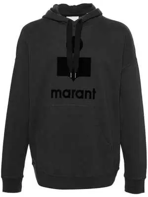 MARANT Miley Flocked-logo Hoodie - Grey