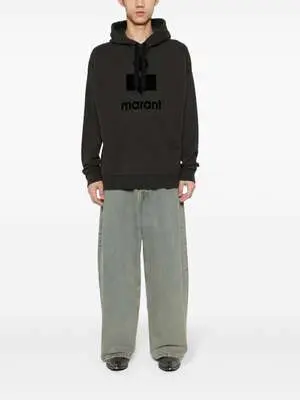 MARANT Miley Flocked-logo Hoodie - Grey